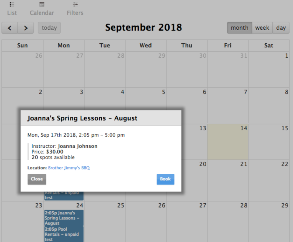 Bookings – LeagueApps