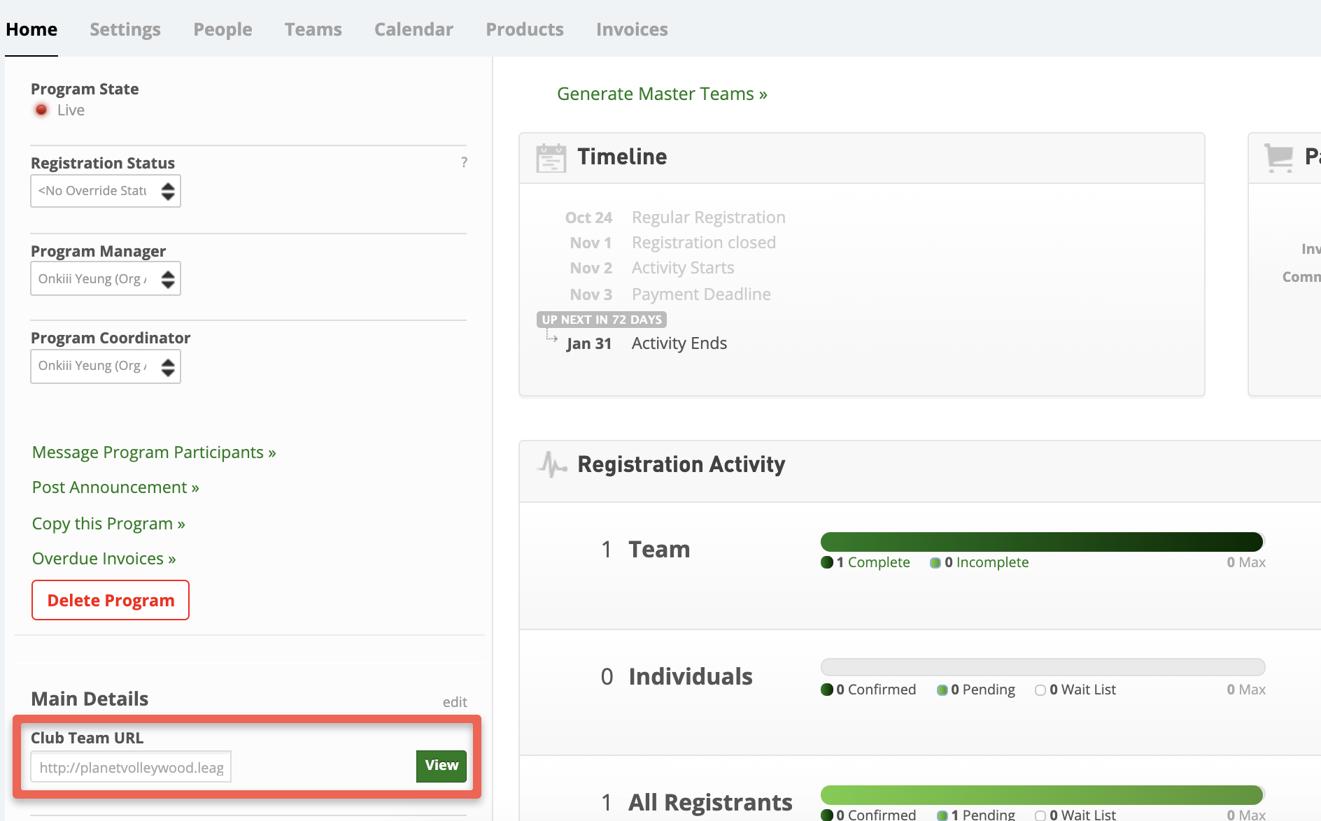 How to run a test registration – LeagueApps