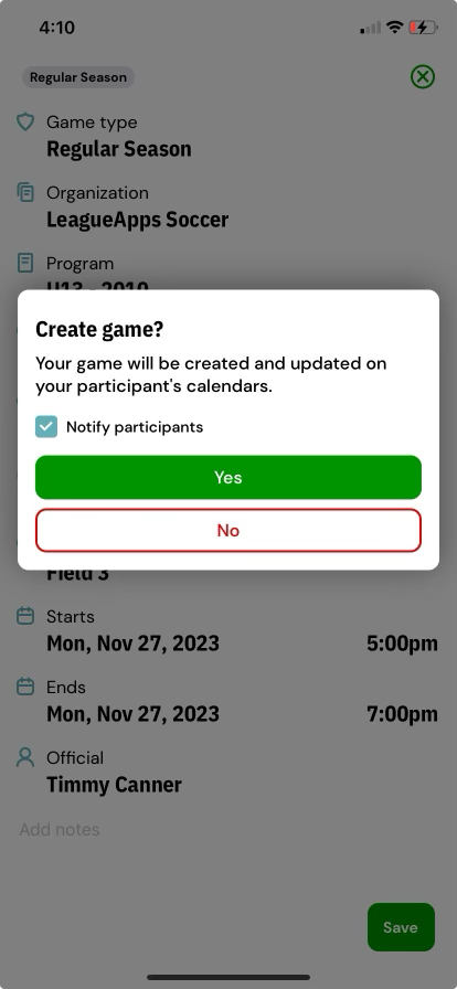 Push Notifications – LeagueApps