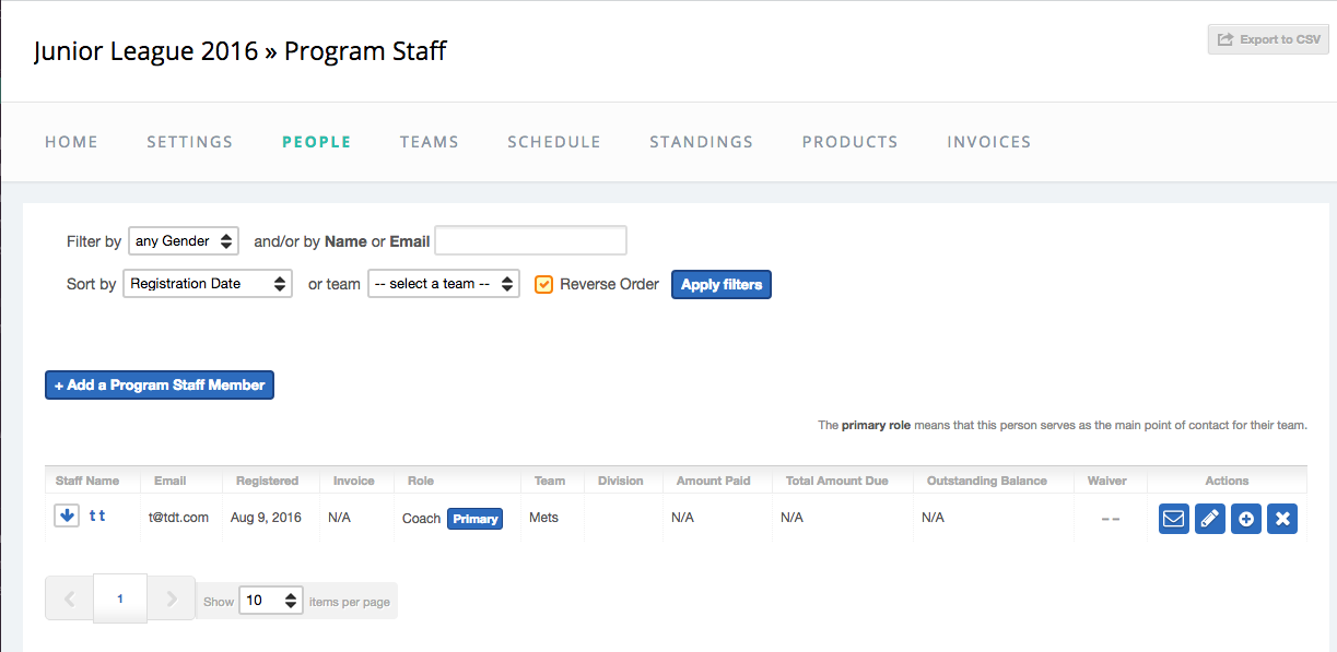 Managing Program Staff – LeagueApps