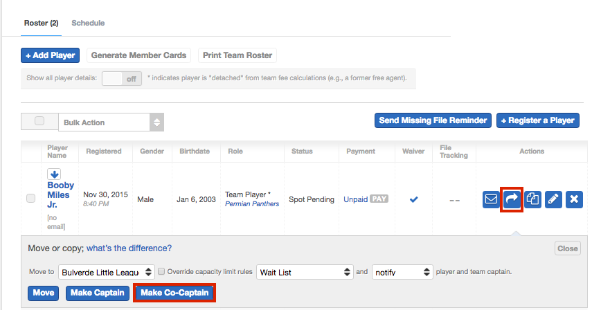 How to assign co-captains – LeagueApps