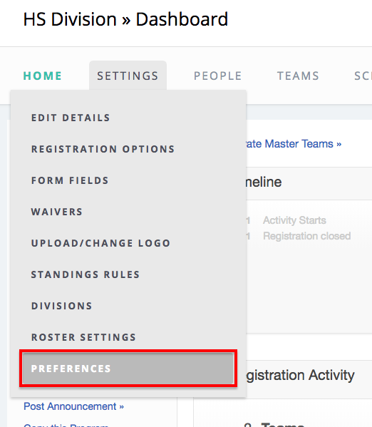 How to create program divisions – LeagueApps
