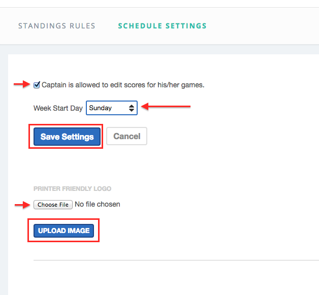 How to customize your schedule settings – LeagueApps