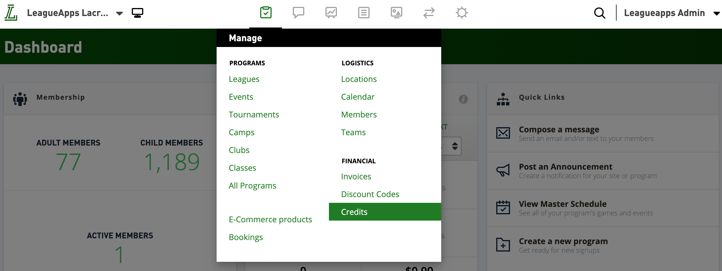 Credits – LeagueApps