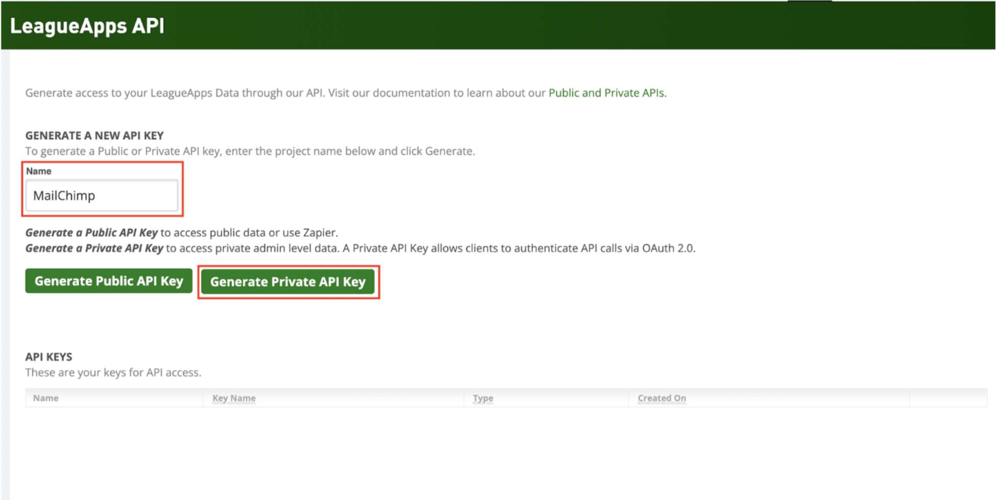 Mailchimp Integration – LeagueApps