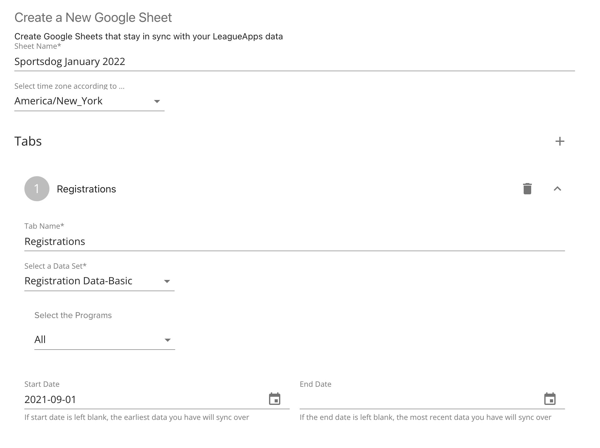 Google Sheets Integration – LeagueApps