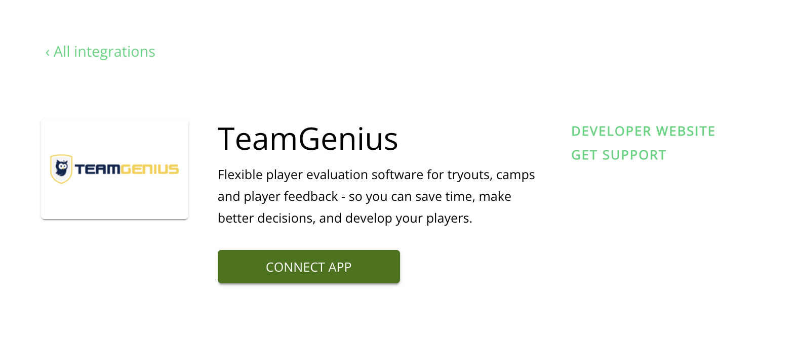 TeamGenius Integration – LeagueApps